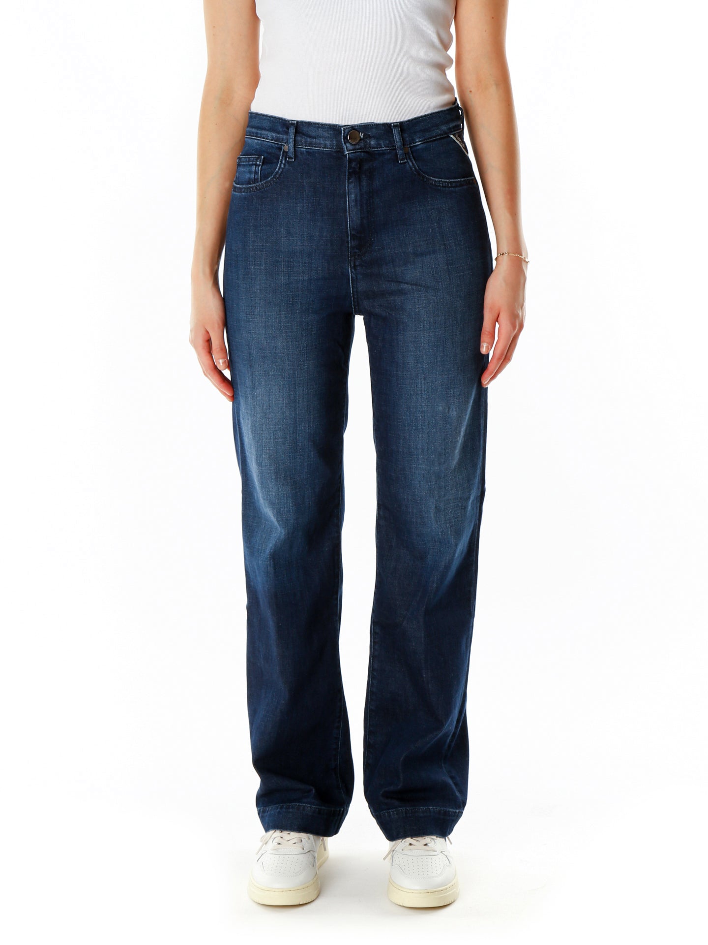 Replay Melja Relaxed Straight Fit Mid Waist Jeans
